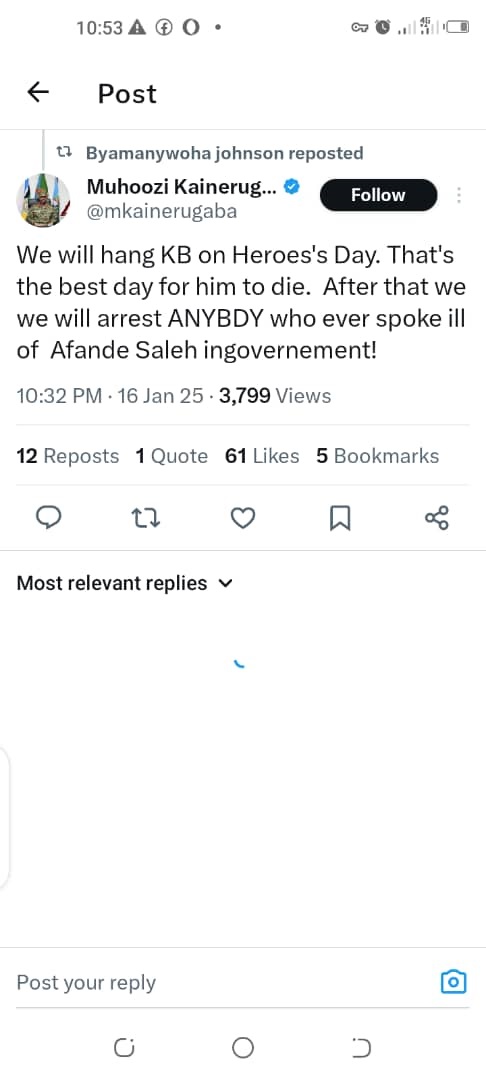 Muhoozi’s “Heroes Day Hanging” Tweet Sparks Outrage: A Chilling Pattern ...