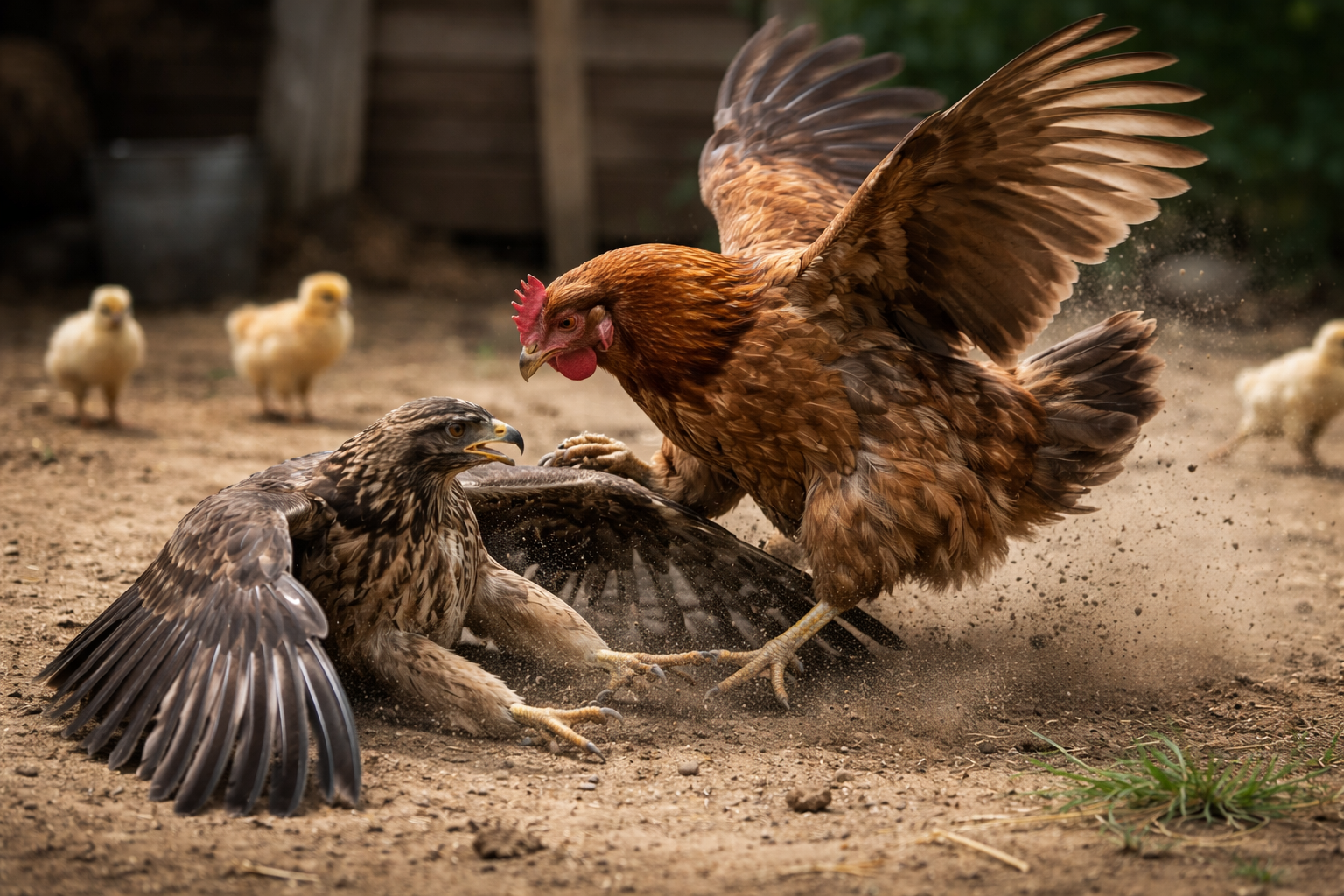 Hen’s Brave Last Stand: Viral Video of Mother Fighting Hawk to Save Her ...