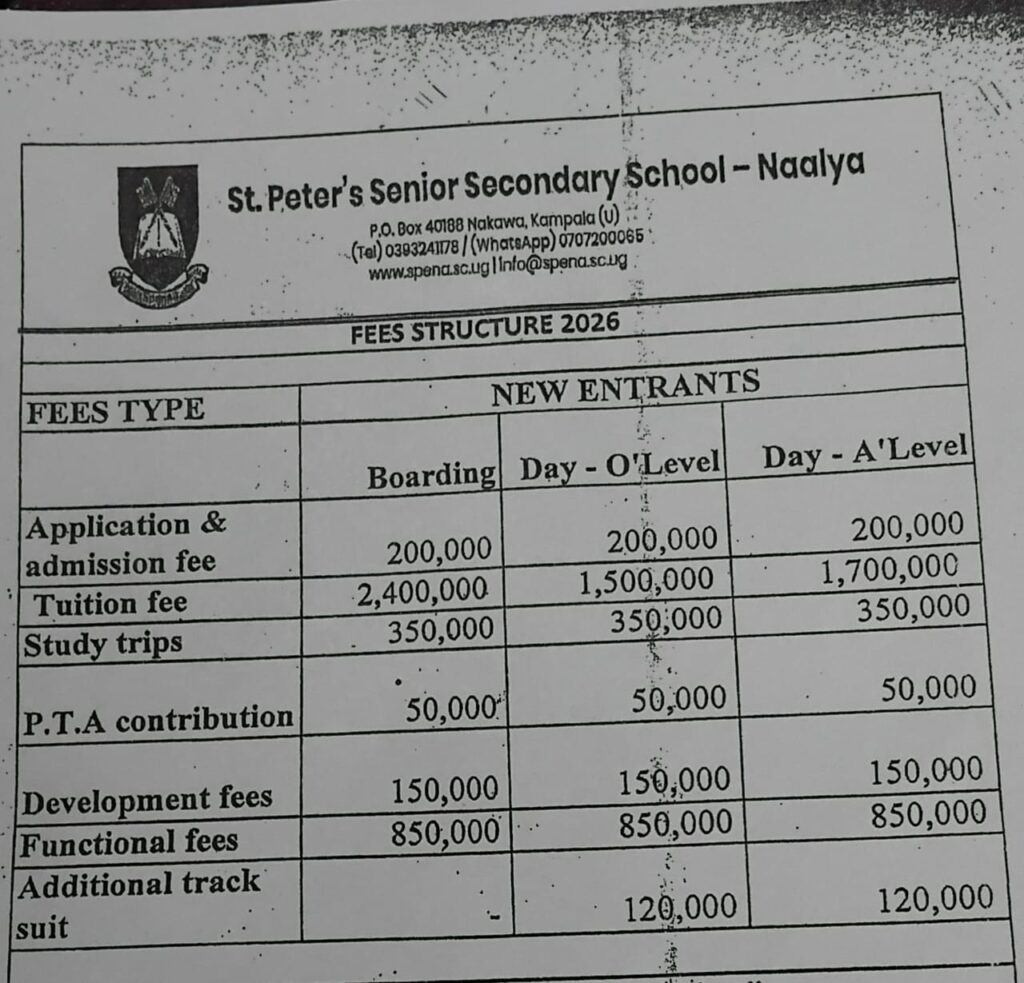 St. Peter’s Naalya Fees Structure Sparks Public Outrage Over ...